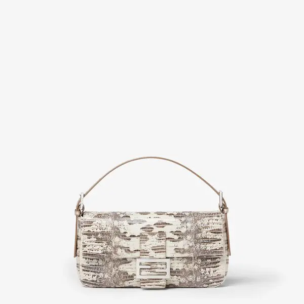 Fendi Baguette® 26424 Parchment-colored Lizard-leather Bag - [beige]
